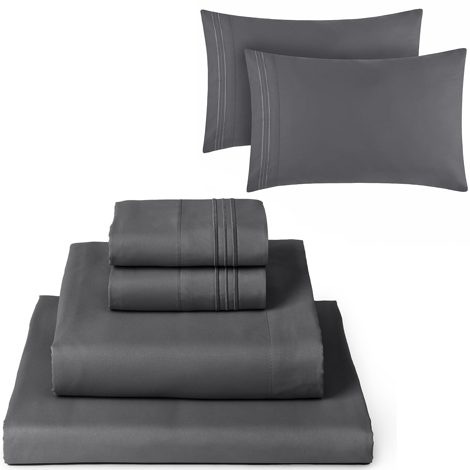 Amazon.com: Mellanni 4PC Bed Sheet Set + 2 Pillowcases Bundle&Save ...