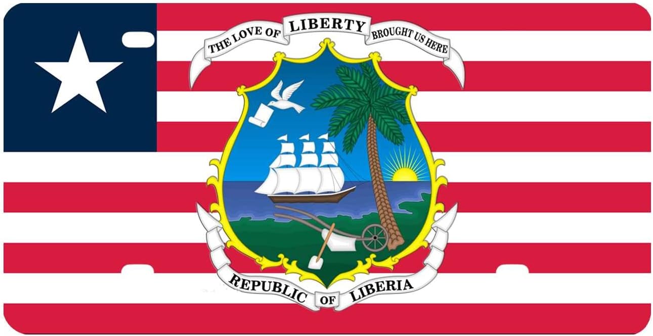 Amazon.com: Liberia Flag License Plate Frame National Emblem Cover with ...