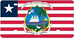 Amazon.com: Liberia Flag License Plate Frame National Emblem Cover with ...