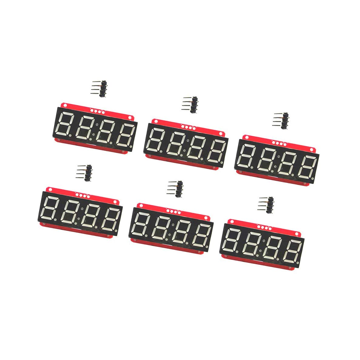 Tenlacum 4 Digit 7-Segment 0.56" LED Display Module HT16K33 I2C For Arduino,Pack Of 6 : Amazon ...