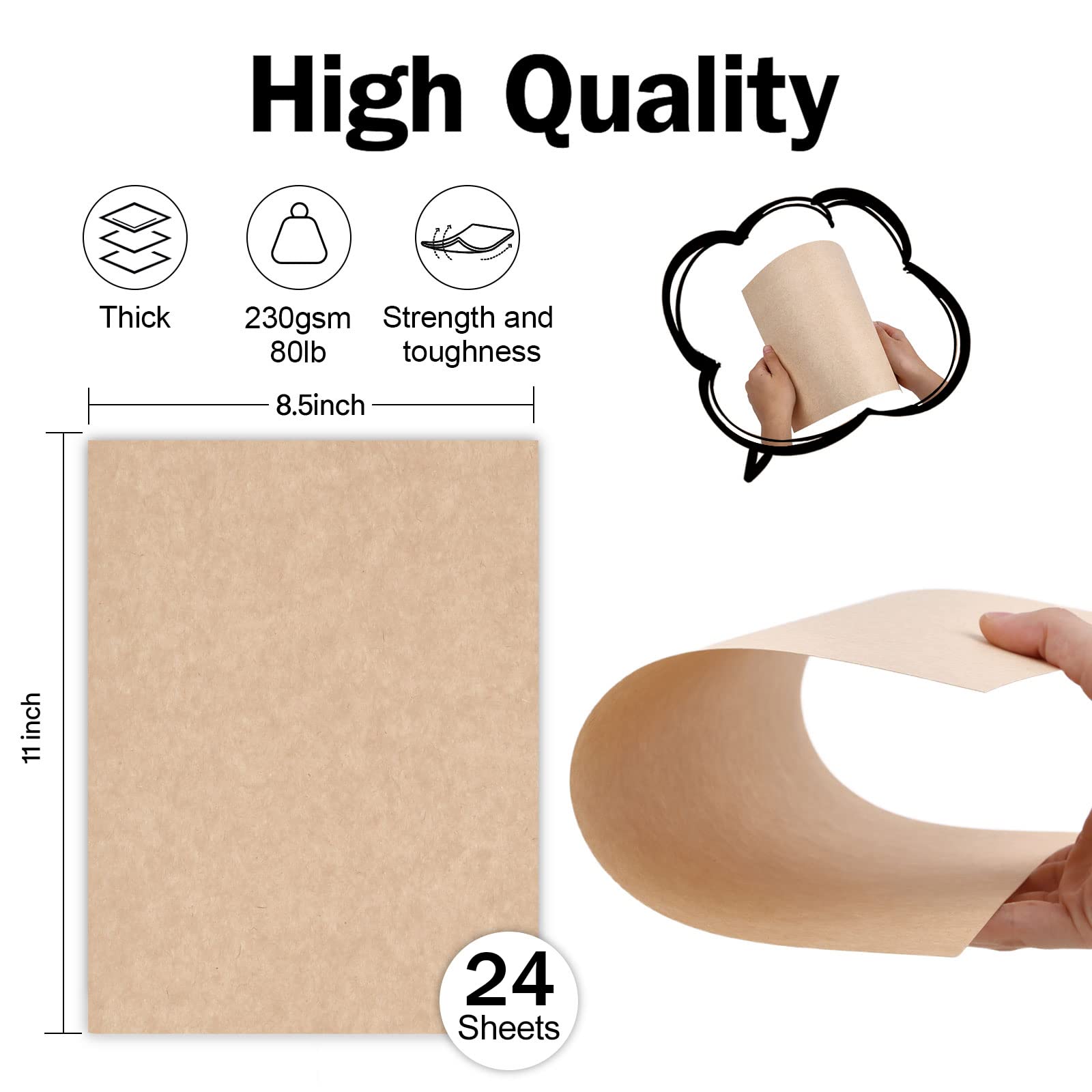 Snapklik.com : 24 Sheets Parchment Cardstock 8.5 X 11 Textured Printer ...