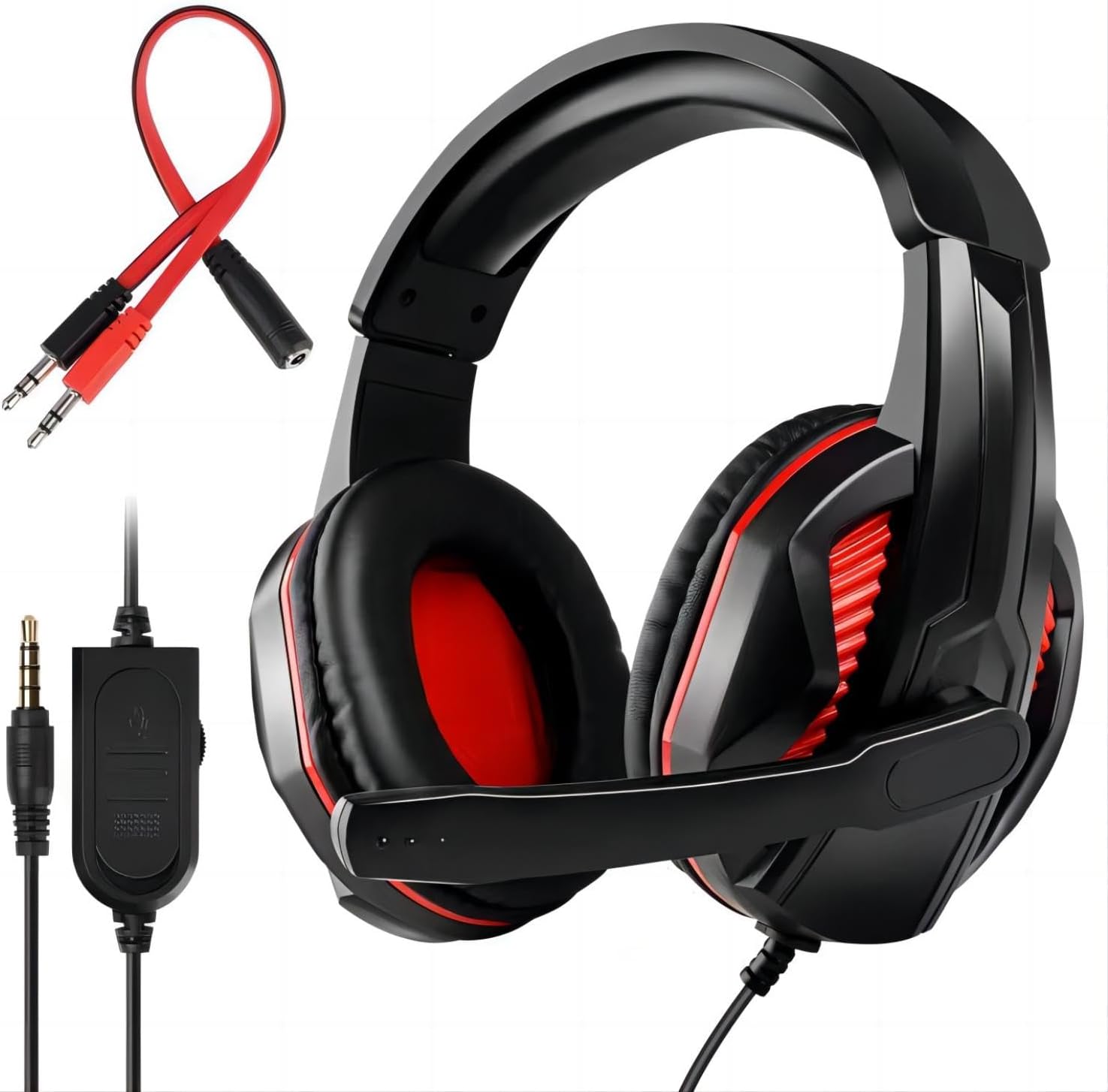 Amazon.com: FNSHIP 3.5mm Port Wired Gaming Headset with Mic Volume ...