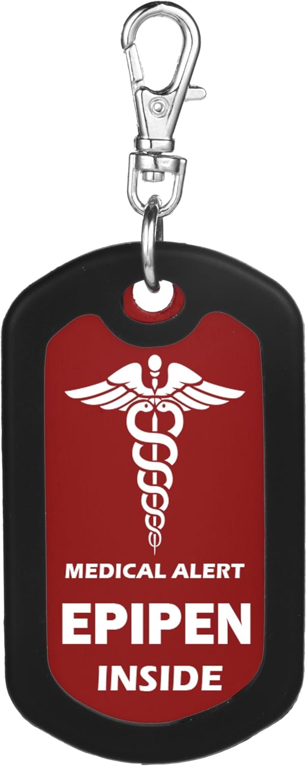 Amazon.com: mnmoom Epipen Inside Tag-Red Medical Alert Zipper Pull Bag ...