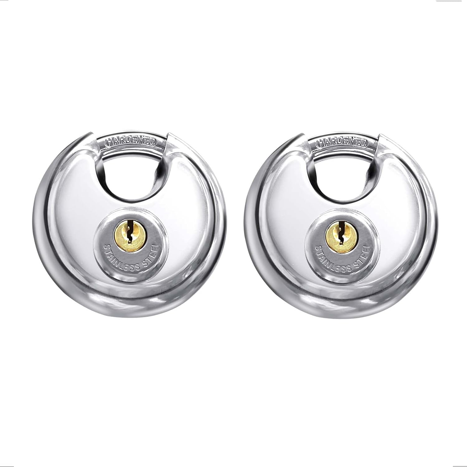 XMASBST 2 Pack Discus Padlocks Stainless Steel Round Lock Disc Lock ...