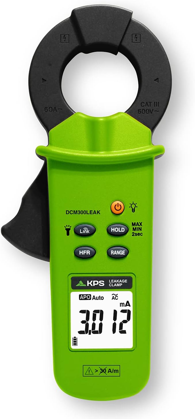 Amazon.com: KPS-PF10 Leakage Clamp Meter 60A AC 2.000 Counts CAT III ...