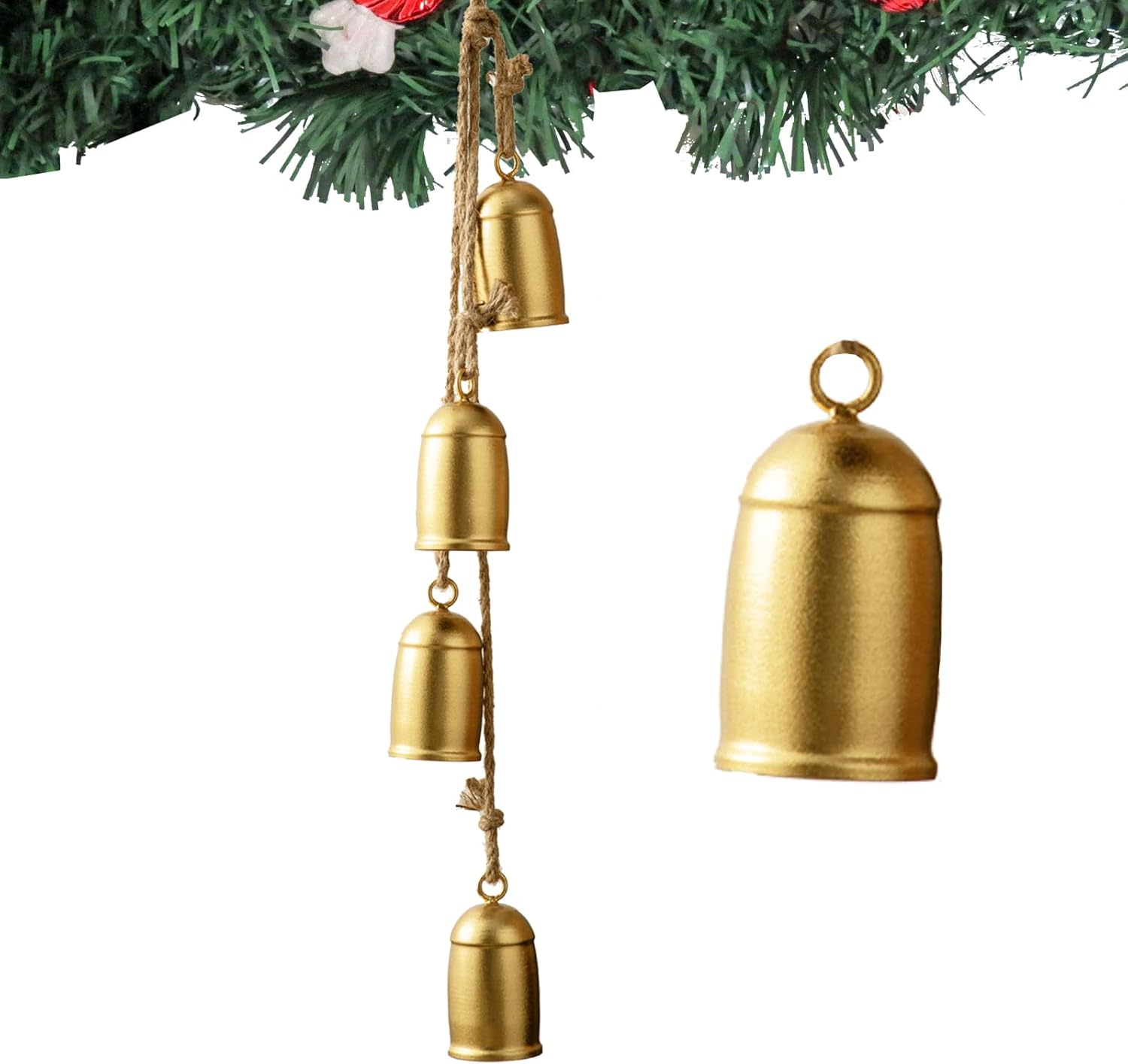 Amazon.com: Christmas Bells, Gold Cow Bells Christmas Decor Indoor, 4 ...