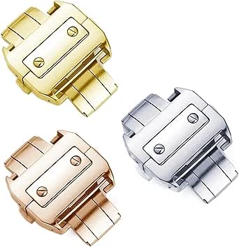 Amazon.com: KLVN 18 21mm Solid Stainless Steel Double Click Clasp For ...
