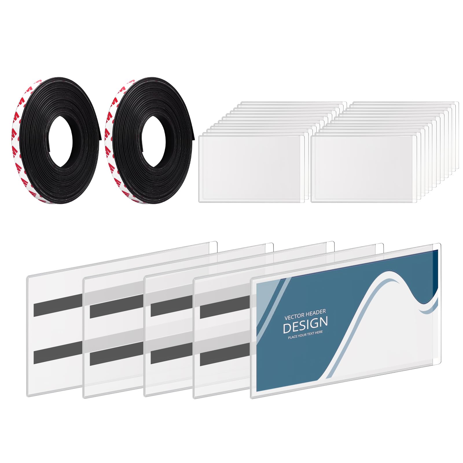 Amazon.com : 50 Pieces Pallet Rack Sign label Holder with Magnetic ...