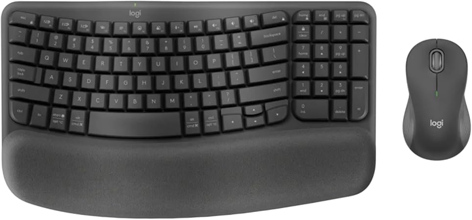 Amazon.com: Logitech Wave Keys MK670 Combo, Wireless Ergonomic Keyboard ...