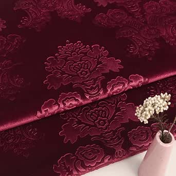 Embossed Velvet Fabric Vintage Flower Pattern Velvet Fabric Sold by The ...