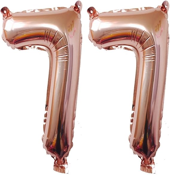 Amazon.com: 40inch Rose Gold Foil 77 Helium Jumbo Digital Number ...