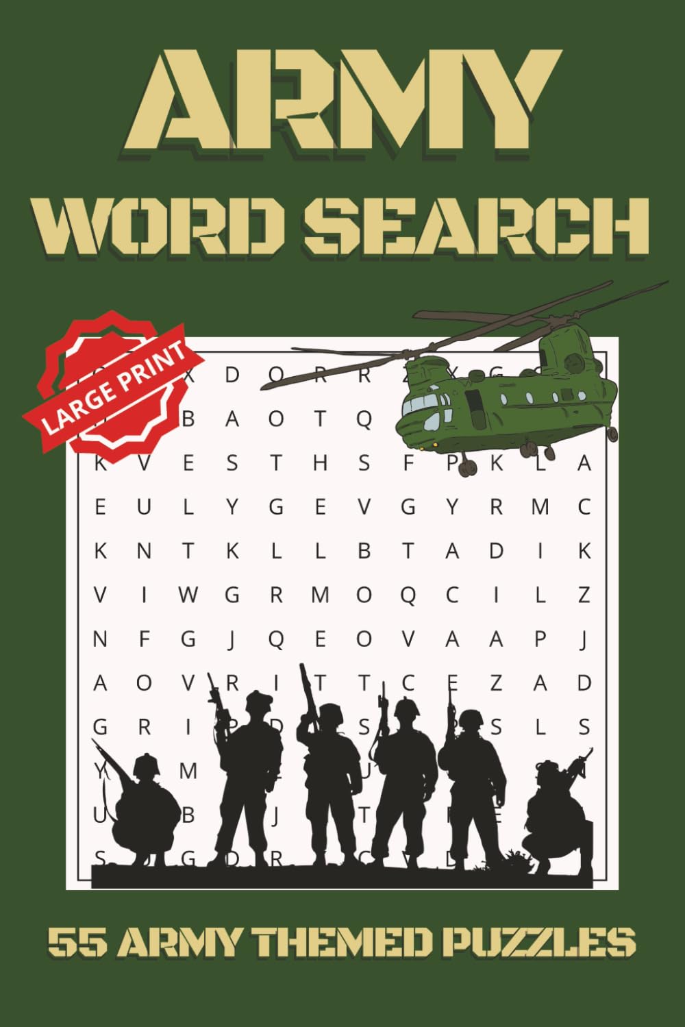 Army Themed Word Search Puzzle Book: Word Searches with Easy-to-Read ...