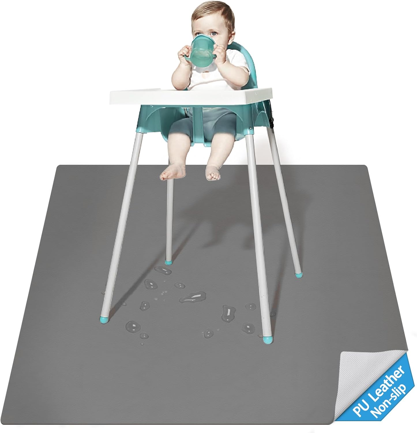 Amazon.com : Splat Mat Under High Chair, 51in PU Waterproof Dirt-Proof ...