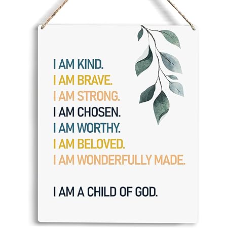 Amazon.com : Christian Wall Art I Am A Child of God Wooden Hanging Sign ...