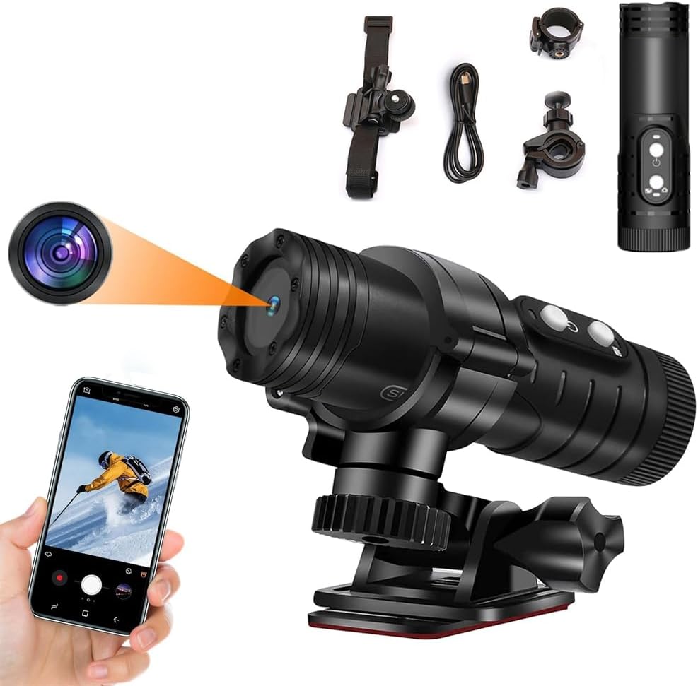 Action Camera 1080P Wifi Helmet Camera Ultra HD 120° Wide Angle ...