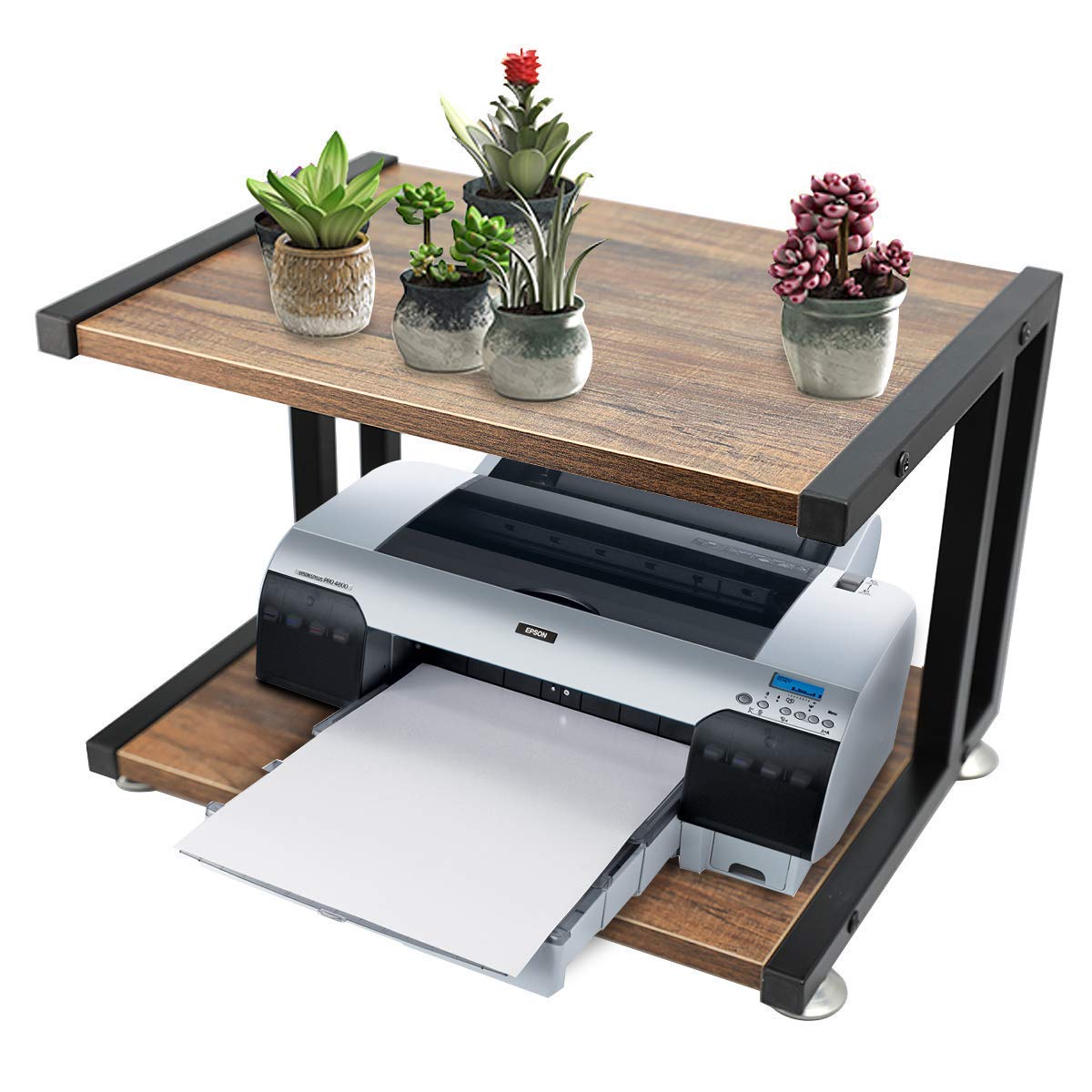 THE BESTSELLERS The 929100 Wooden-MDF Printer Stand with Sturdy Metal ...