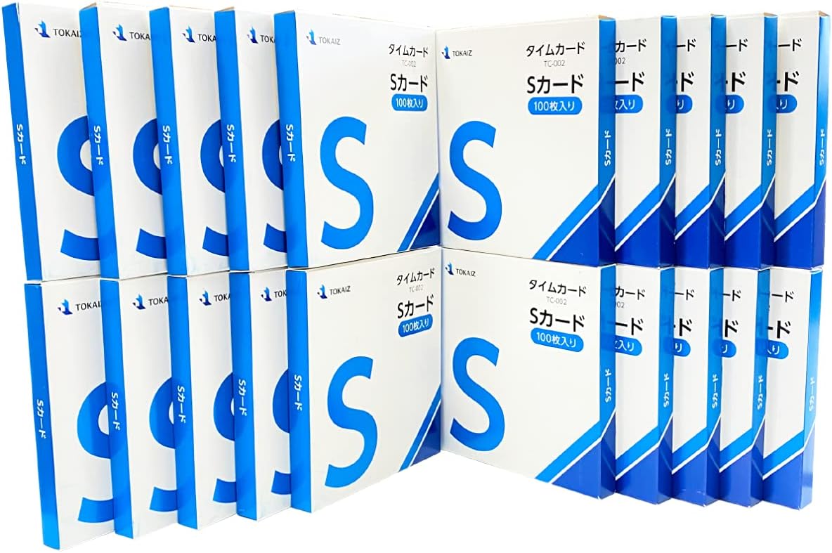 Amazon | 【まとめ買いセット】TOKAIZ タイムカード Sカード TC-002 集計機能対応 カード番号001～100 100枚入り×20箱セット TR-002シリーズ専用 ...