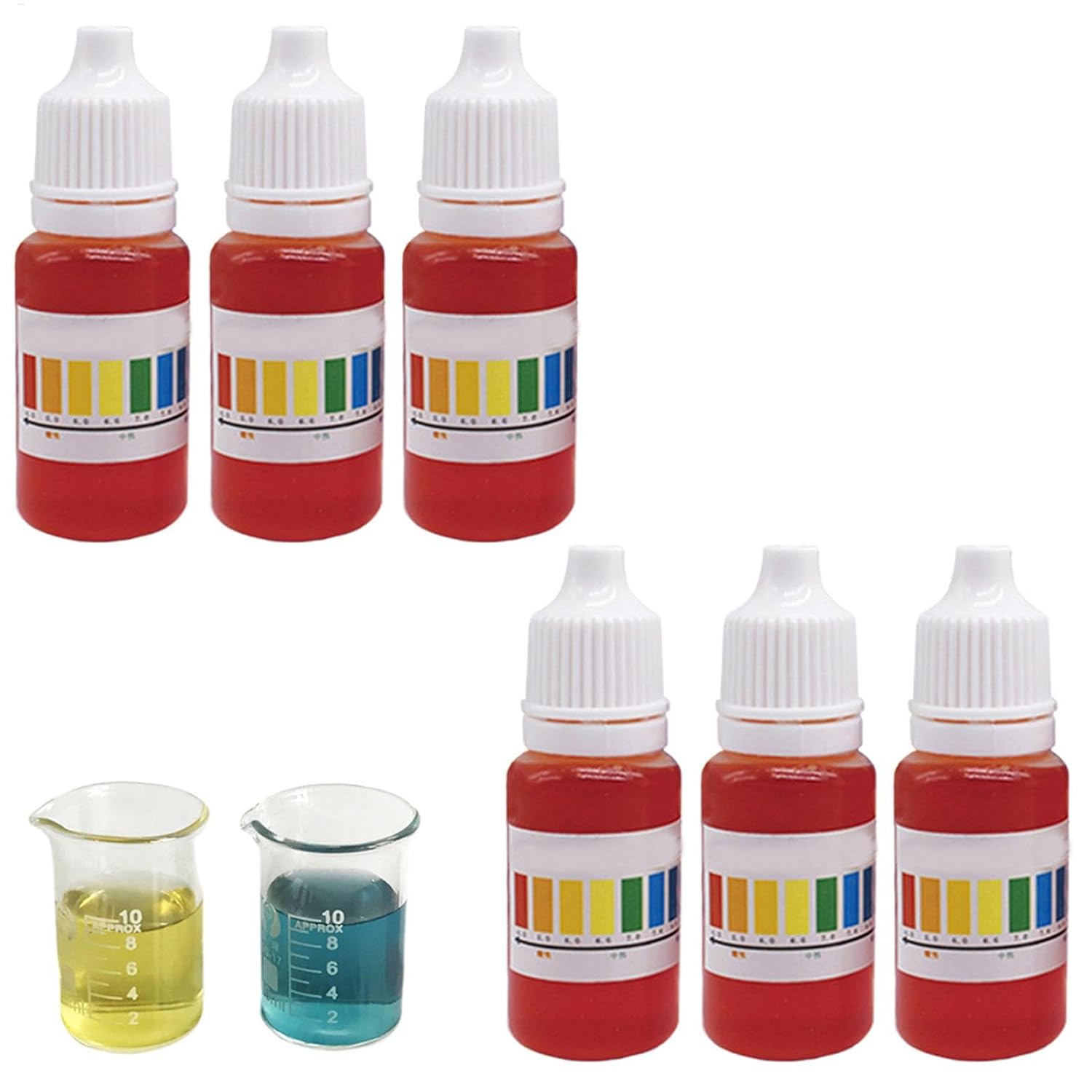 6 Pieces PH Indicator Solution Reagent Solution 10ml - Water Ph Tester ...