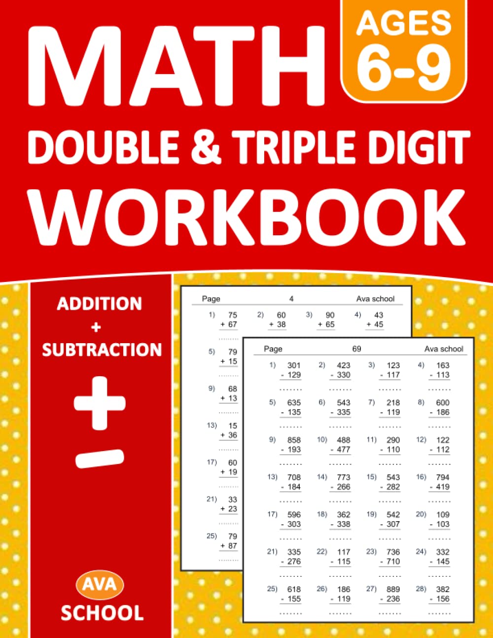 Buy Double & Triple Digit Addition And Subtraction Math Workbook For ...