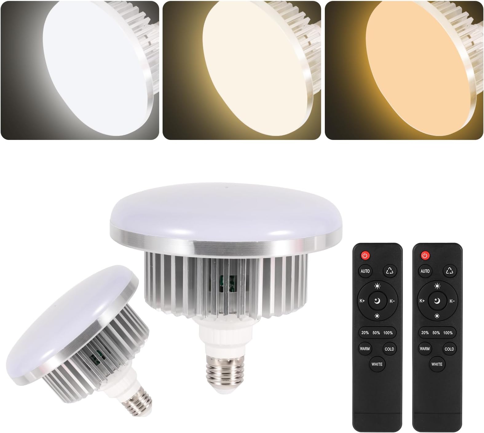 Amazon.com: AQIRUI 175W Photography Light Bulb Dimmable Tricolor LED ...