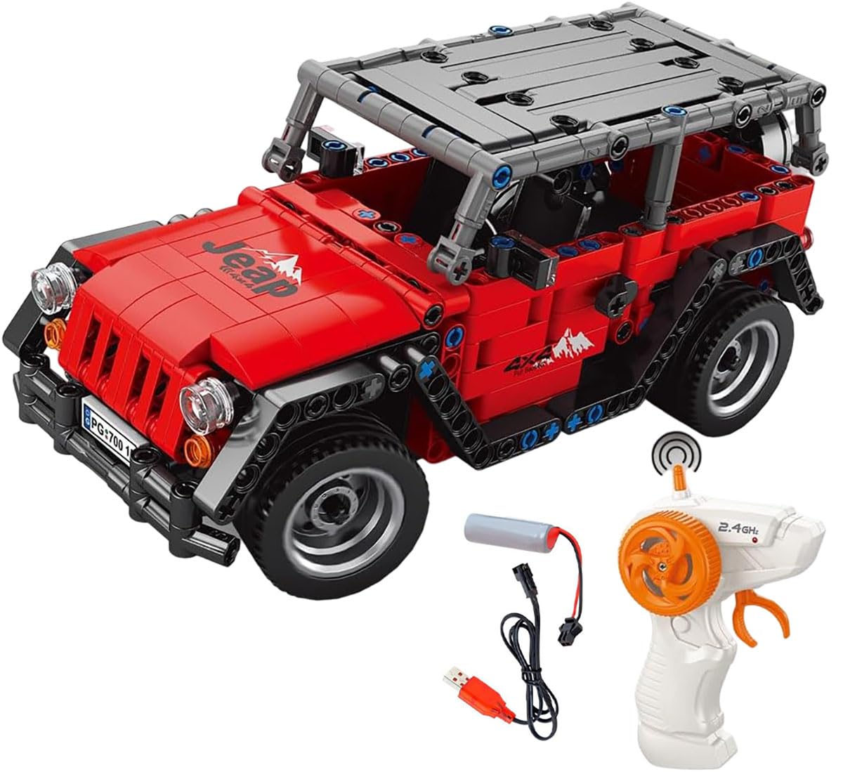 Magicwand® R/C Rechargeable DIY JEEEP Construction Building Blocks with Remote【448 Pcs】 : Amazon ...