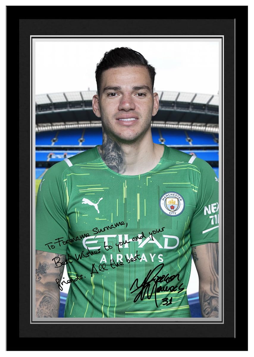 Personalised Ederson Autograph A4 Framed Player Photo for Manchester ...
