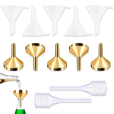 5 Packung Kleine Metall Trichter 5 Stück Mini Kunststoff Trichter mit 2 ...