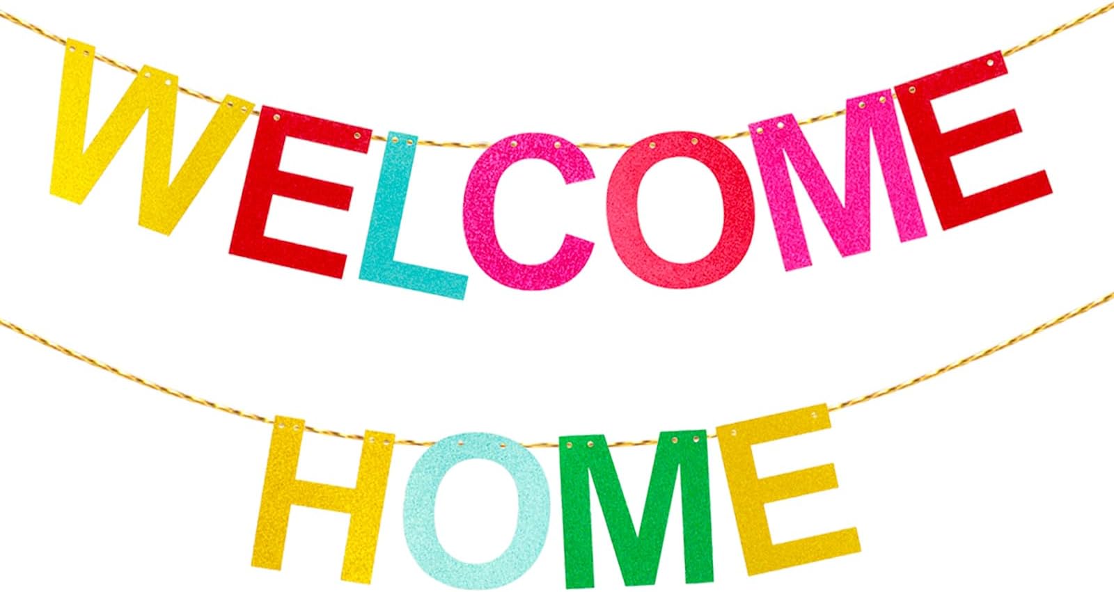Amazon.com: Amabro Welcome Home Banner, Sparkling Shiny Colorful ...