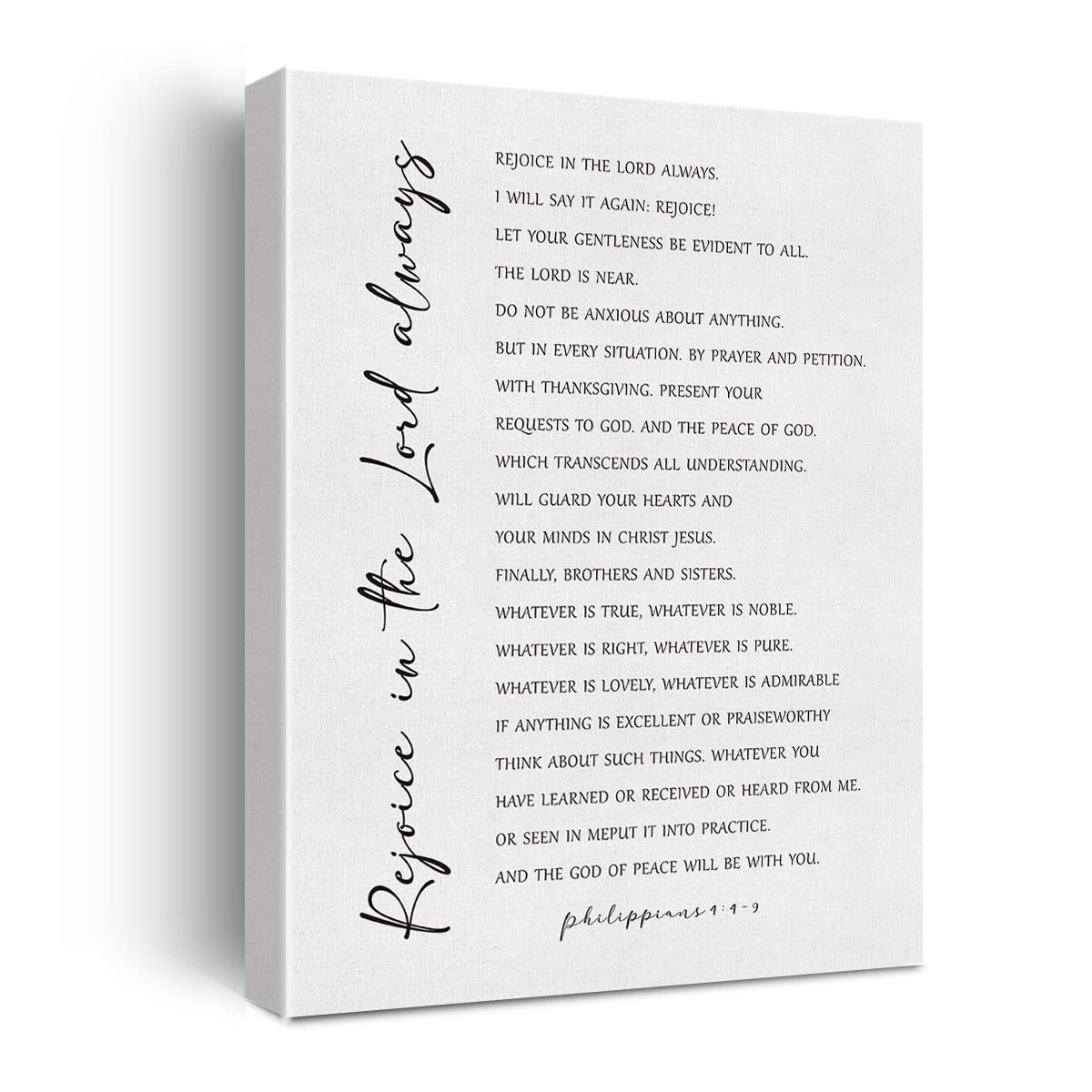 Amazon.com: Bible Verse Canvas Print Decor Rejoice in the Lord Always ...