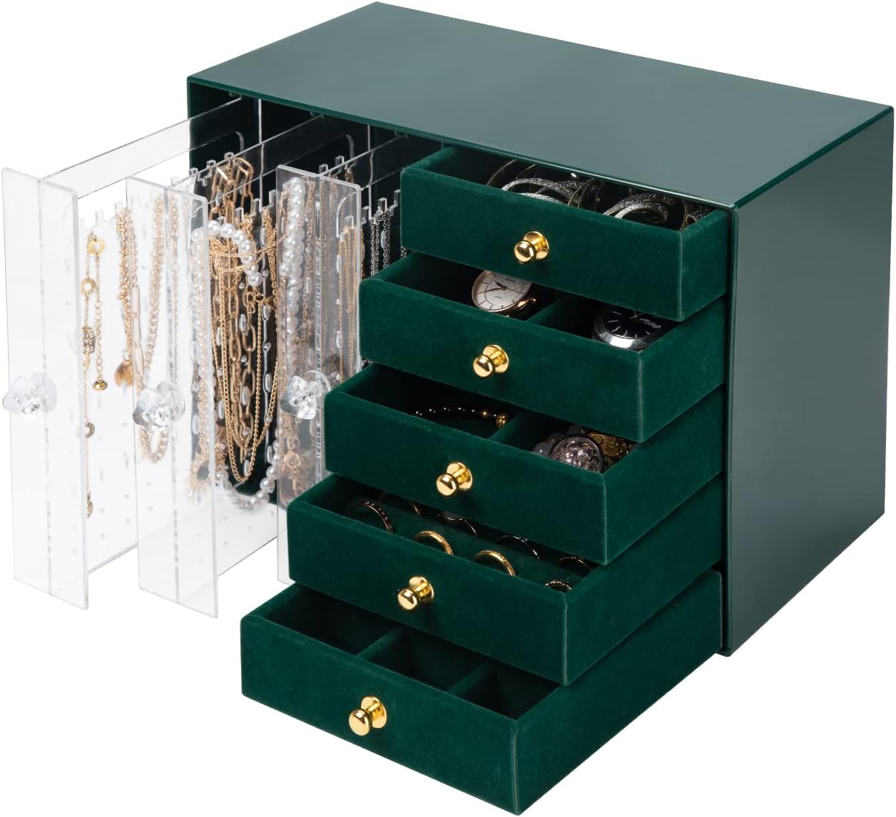Amazon.com: ALKALO Large Capacity Jewelry Box 3 Acrylic Jewelry Holders ...