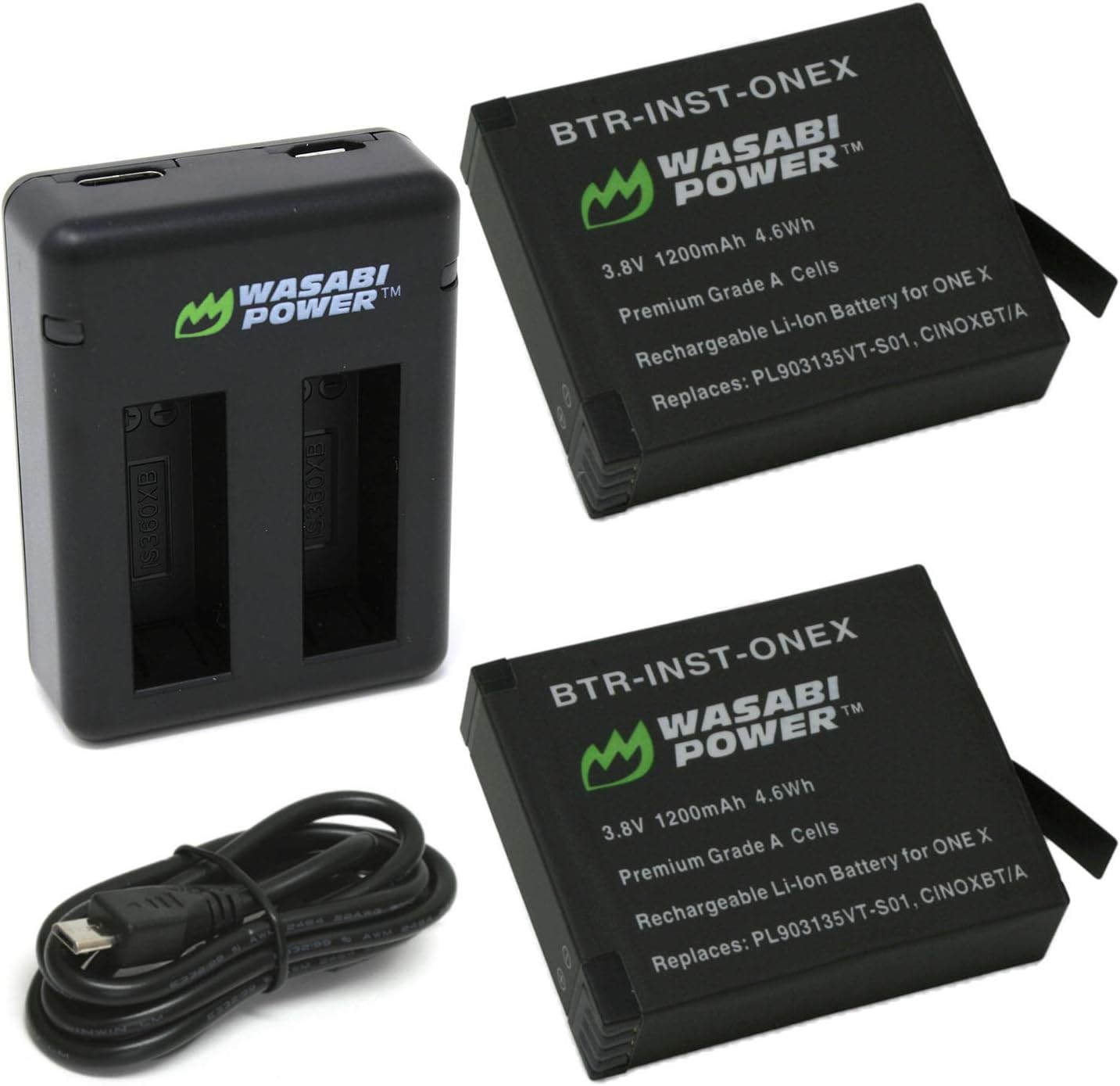 Amazon.com : Wasabi Power Battery (2-Pack) and Dual USB Charger for ...