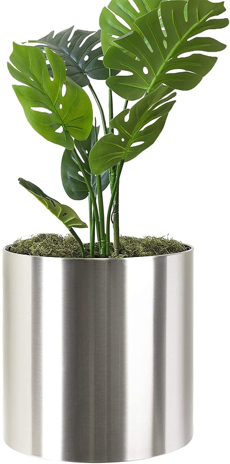 Amazon.com : Large Planters, Stainless Steel Metal Succulent Plant Pots ...