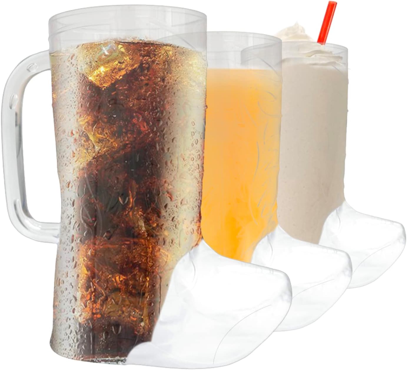 4E's Novelty 10Pcs Cowboy Boot Mug Cups (10 Pack) 17 oz Reusable Hard ...