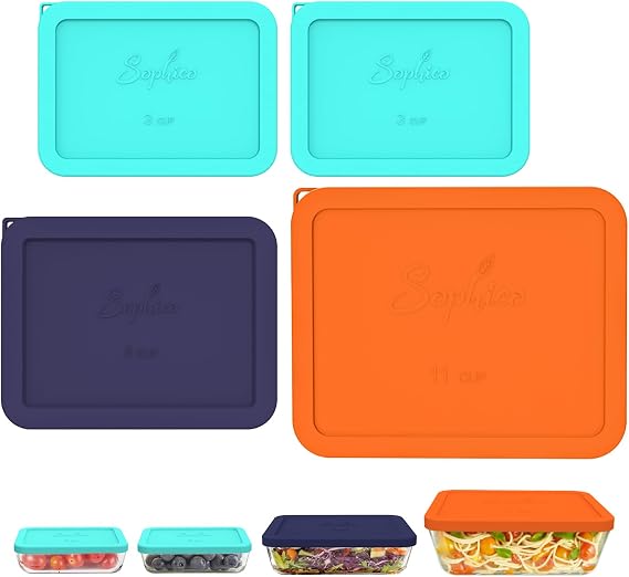 Amazon.com: Sophico Rectangle Silicone Storage Cover Lids Replacement ...