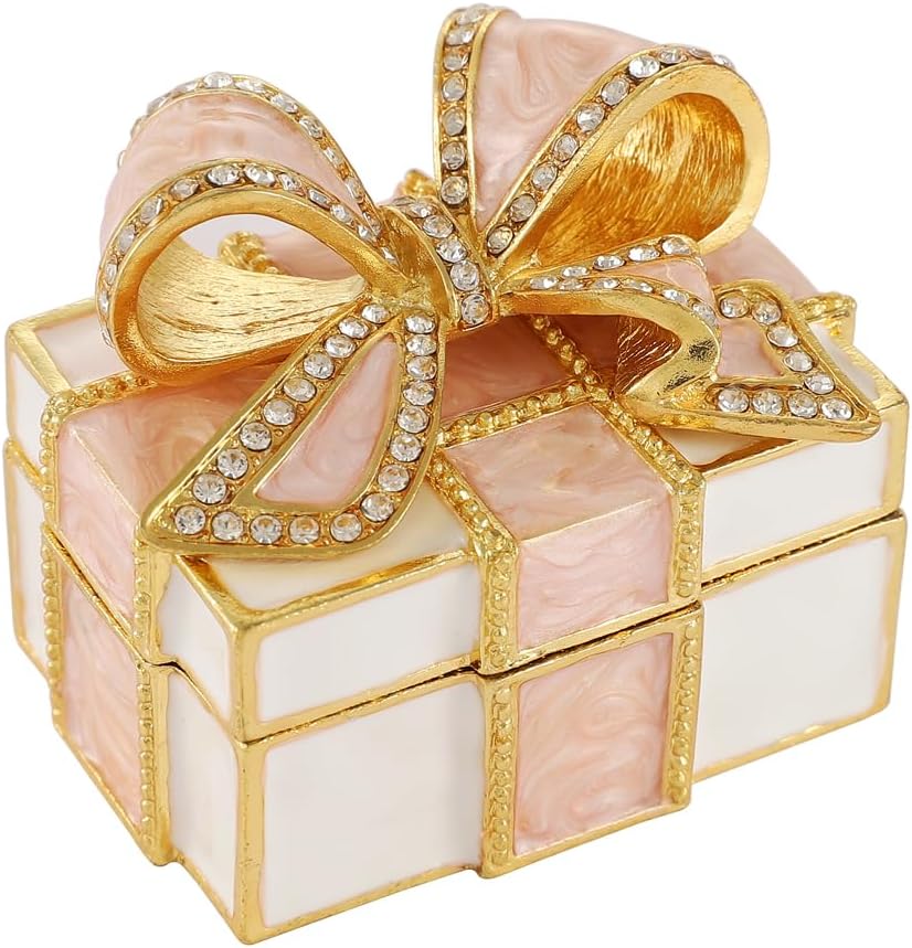 Amazon.com: Janshe Cul Gift Box Shape Trinket Boxes Hand-Painted Enamel ...