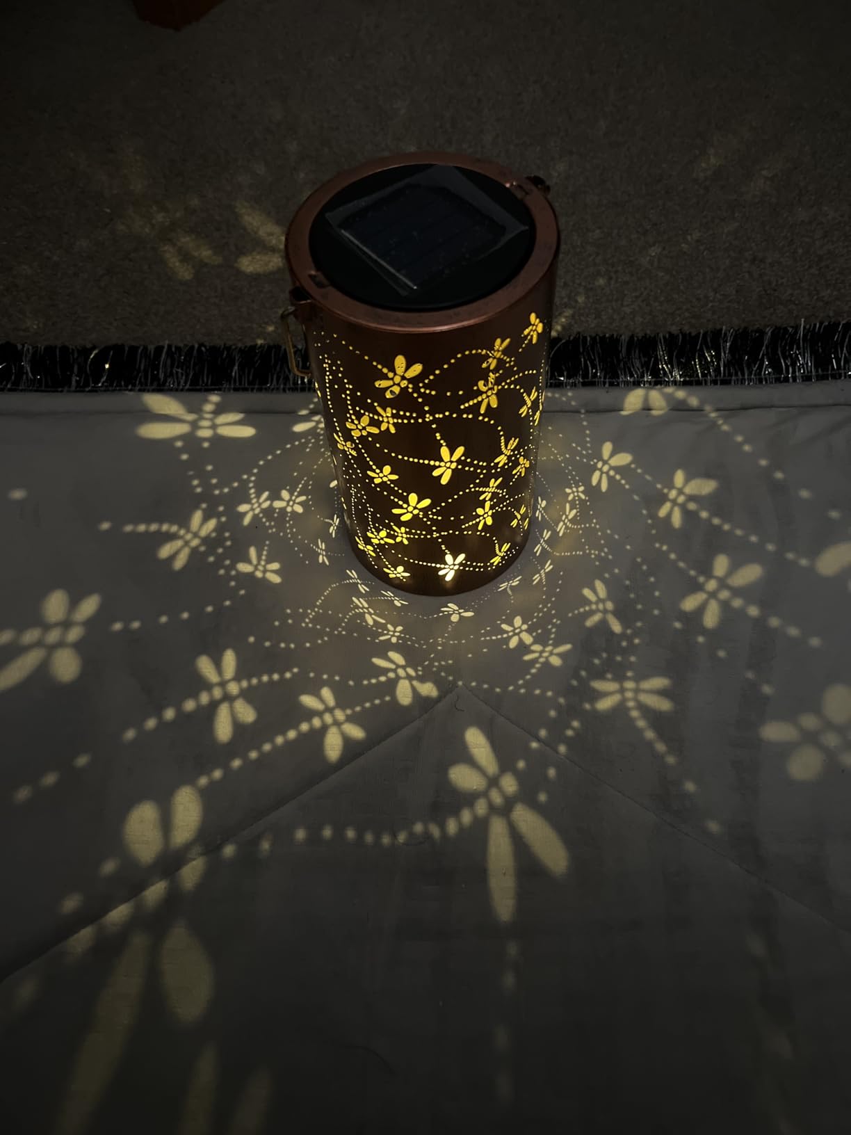 Ninonly Solar Lanterns Outdoor Hanging Dragonflies Lantern Lights ...