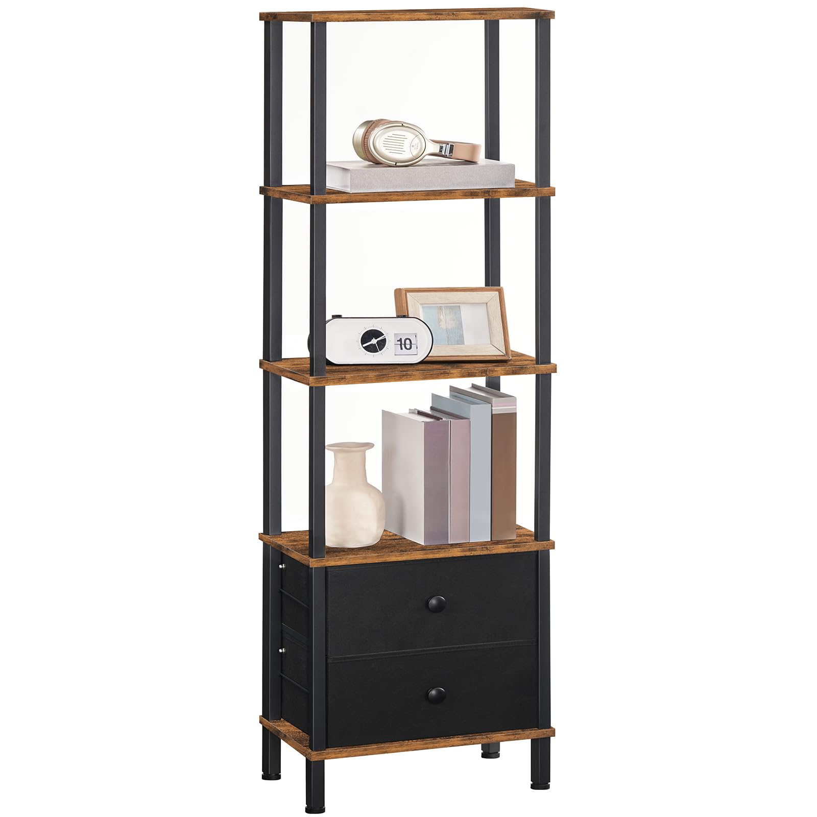 Amazon.com: HOOBRO 5-Tier Corner Bookshelf, Industrial Corner Shelf ...