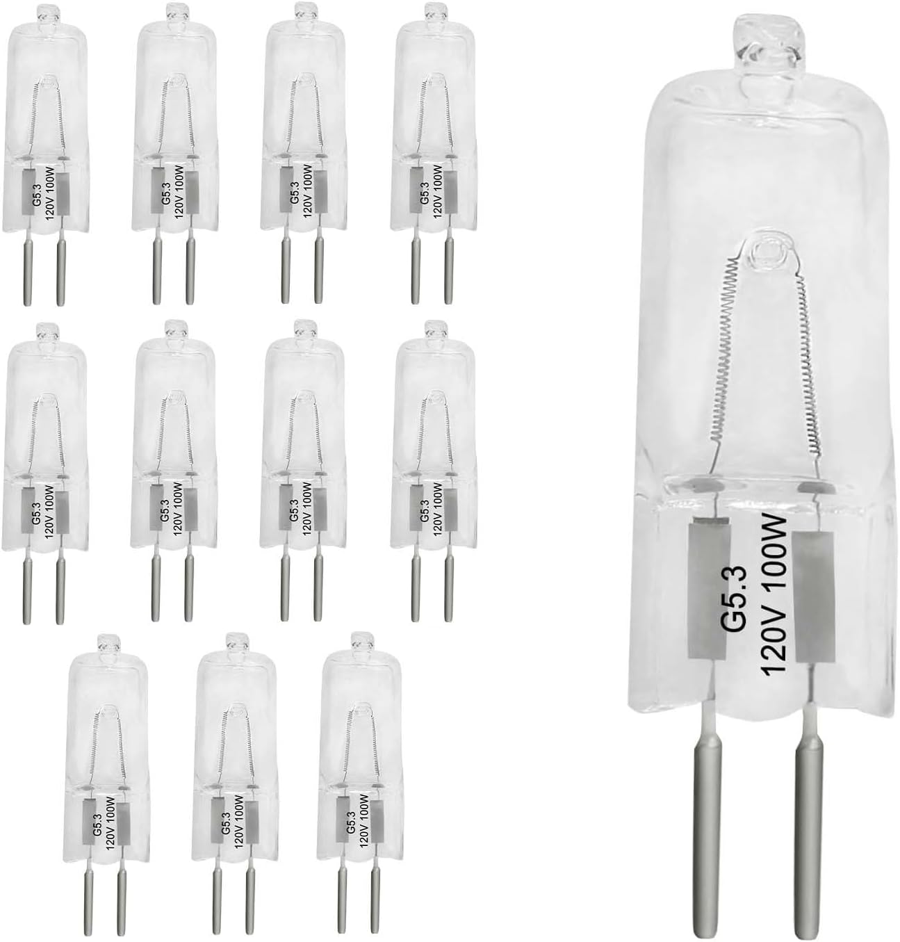 LedWekei G5.3 Halogen Bulbs,120v 100w Bulb Mini Spotlight Bulbs 2 Pin ...