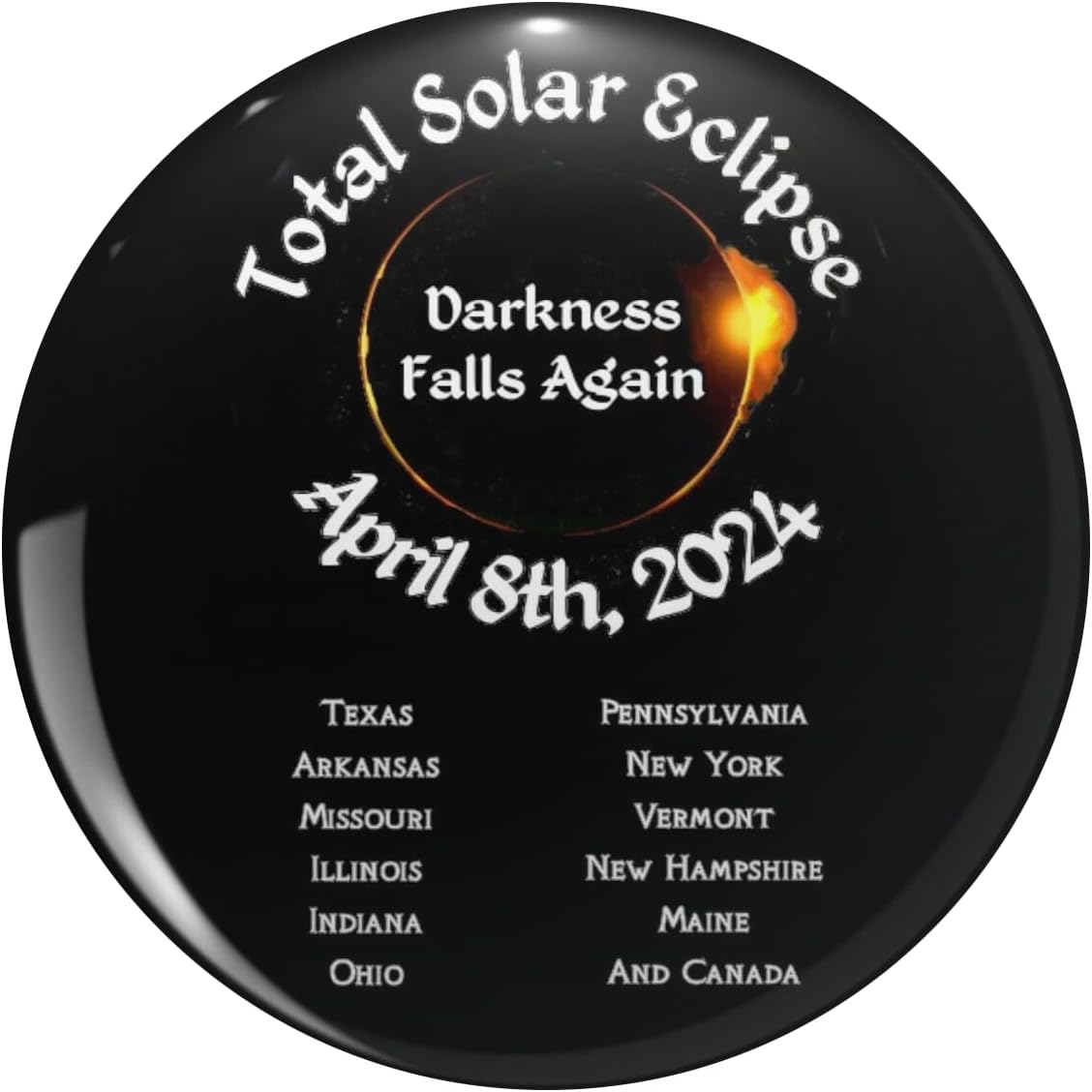 Amazon.com: 2024 U.S. Total Solar Eclipse Souvenir - Texas, Arkansas ...