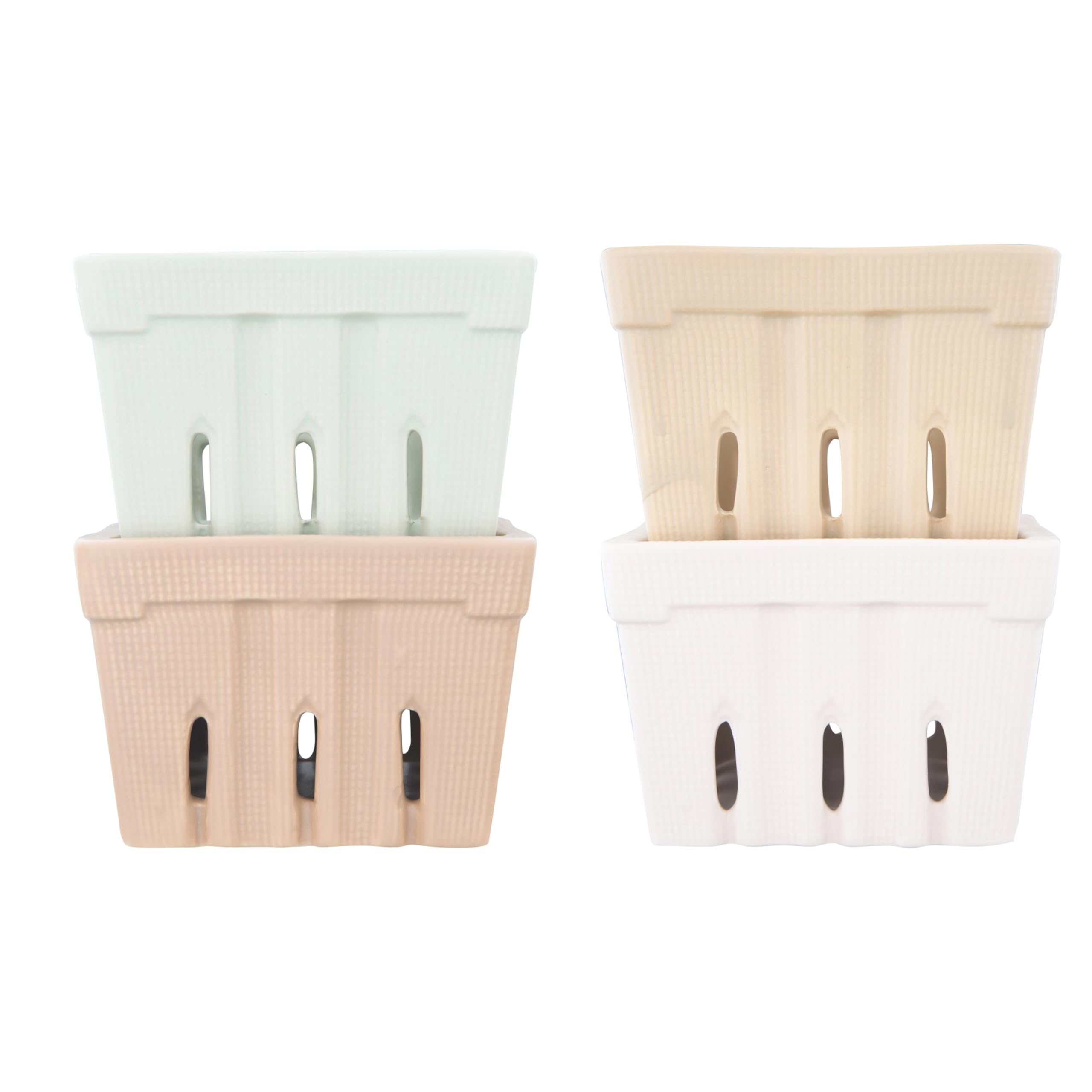 Amazon.com: Creative Co-Op Square Stoneware (Set of 4 Colors) Berry ...