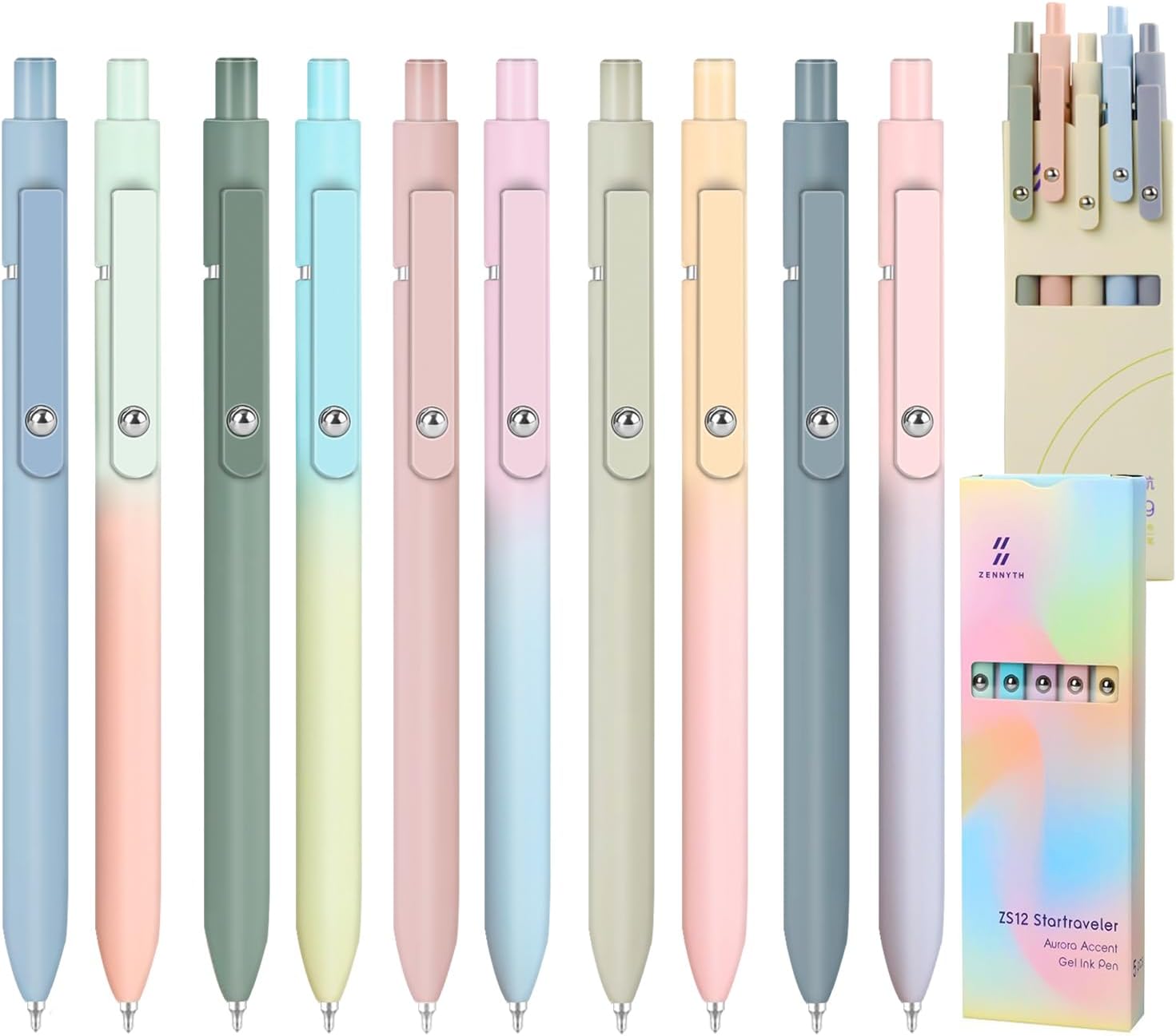 Amazon.com: 10Pcs Quick Dry Gel Ink Pens, 0.5mm Black Fine Point Smooth ...