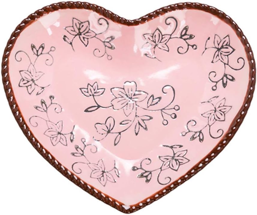 Amazon.com | Embossed Heart Shaped Dessert Plate Snack Dish Jewelry ...