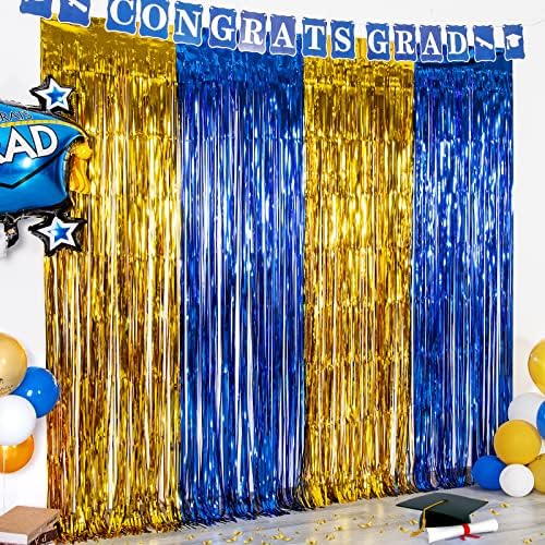 Amazon.com: LOLStar Graduation Party Decoration, 2 Pack Blue and Gold 3 ...
