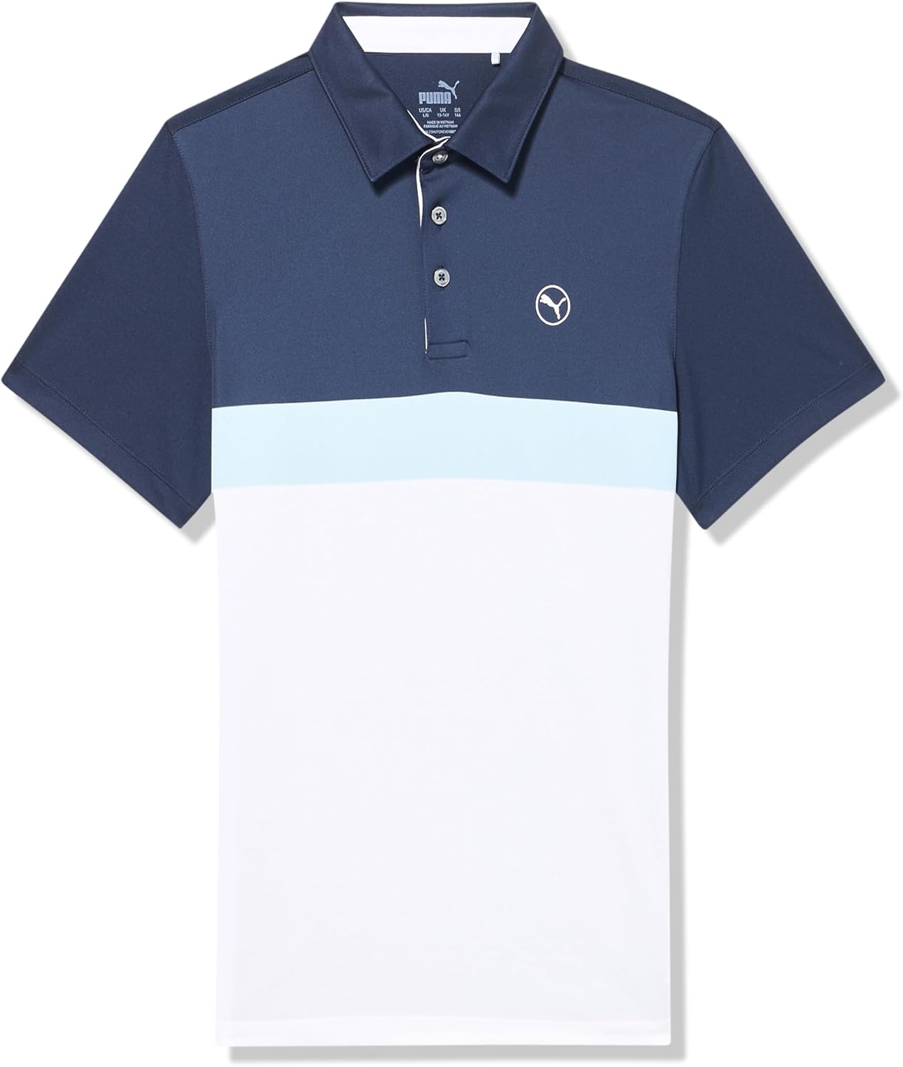 Amazon.com: PUMA Polo Colorblock para niño, Brillo blanco marino ...