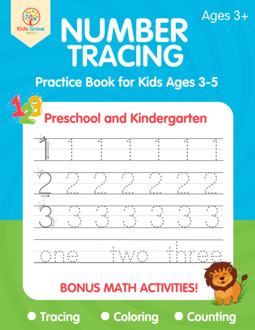 Number Tracing practice book for kids Ages 3-5: Learn-To-Write Numbers ...