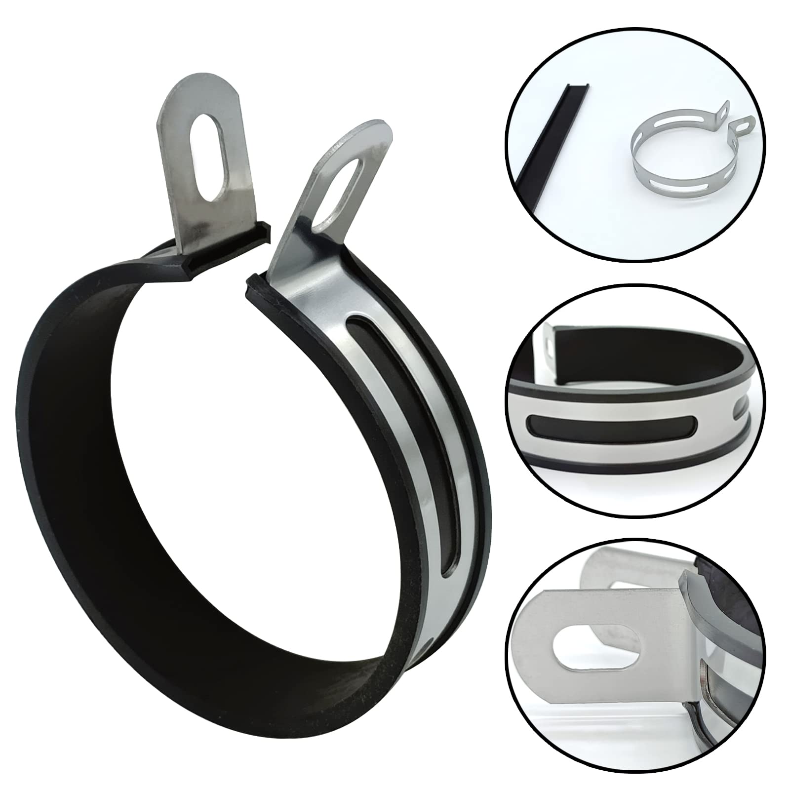 Snapklik.com : Universal Half Round Motorcycle Exhaust Clip Exhaust ...