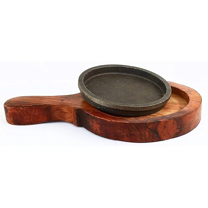 Buy REMARKABLE Iron Sizzler Plater with Wooden Stand | Brownie Sizzler ...