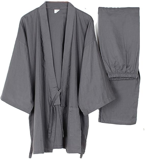 Men's Japanese Style Robes Kimono Pajamas Suit Meditation Set : Amazon.co.uk: Fashion