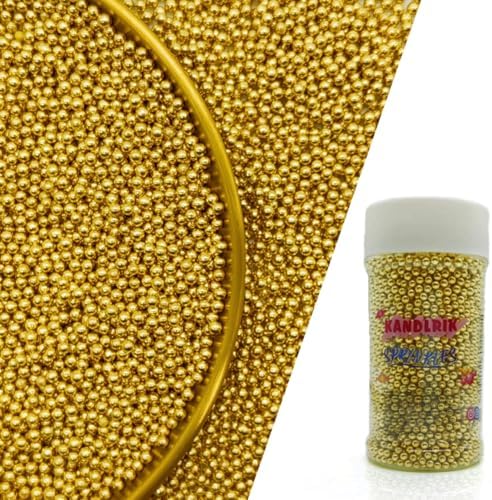 Amazon.com: Edible Super Gold Pearl Sugar Sprinkles Candy 2mm Mini ...