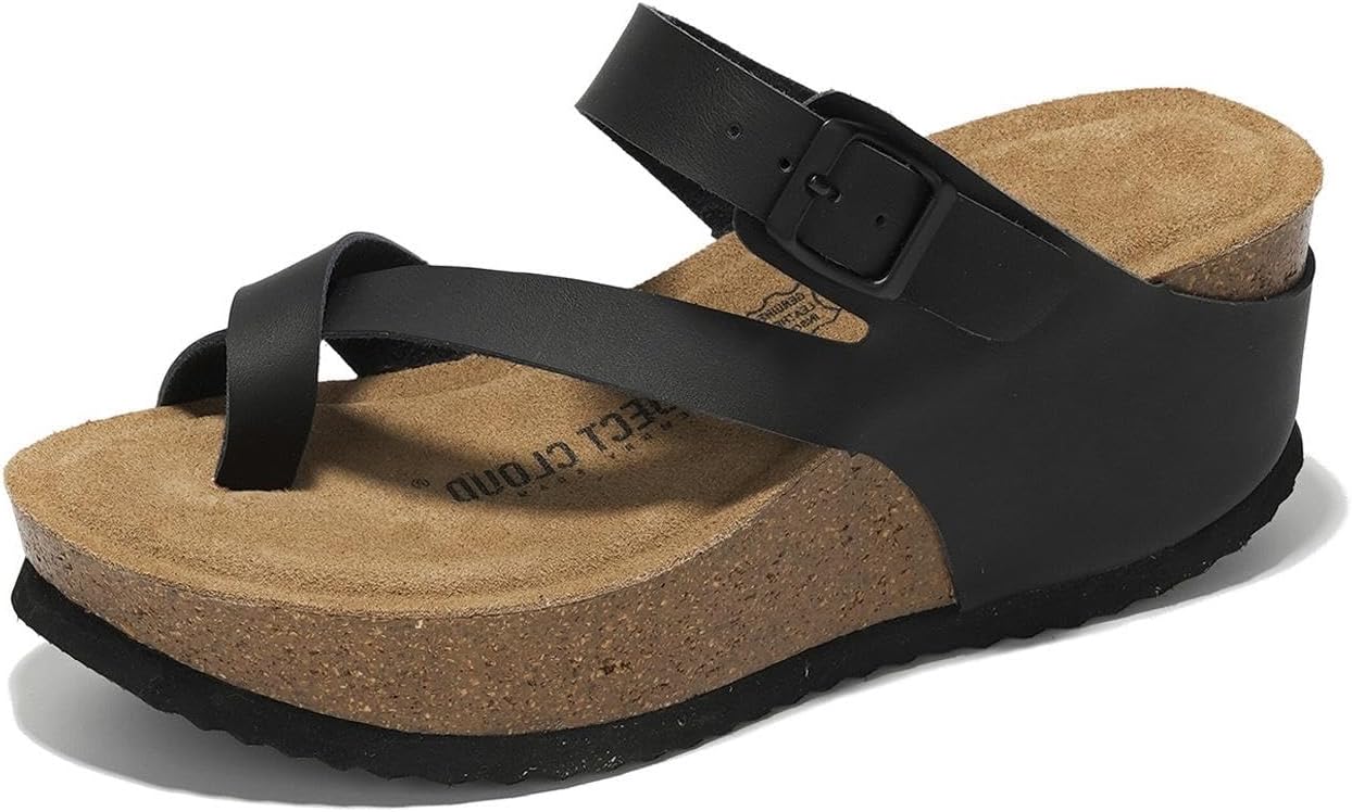 Amazon.com | Project Cloud 100% Genuine Leather Platform Sandals Women ...
